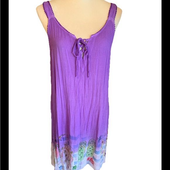 raya sun | Swim | Raya Sun Beach Dresscover Up Purple Gauze Sequined ...